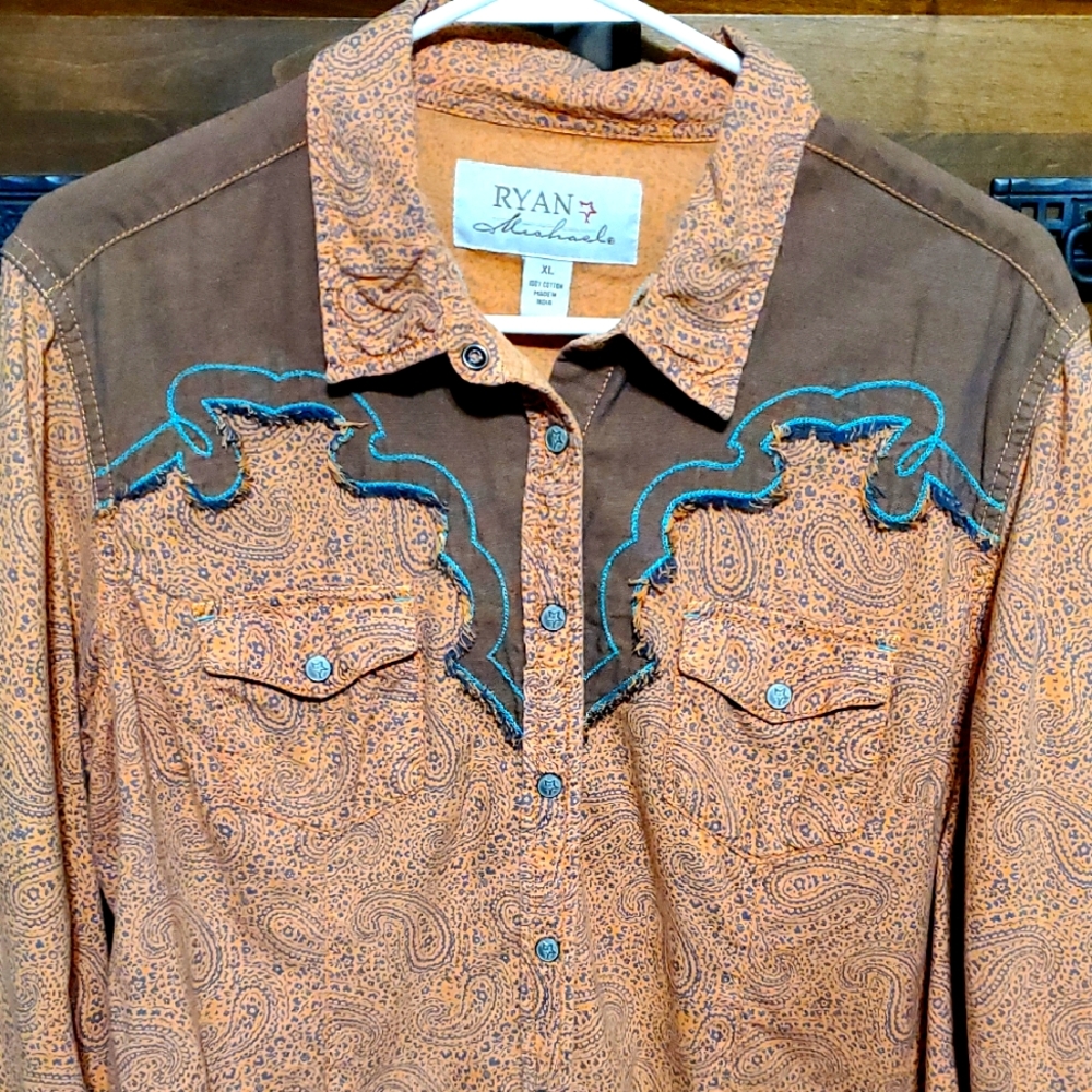 Ryan Michael Rockabilly Western Cowgirl Shirt - Gem